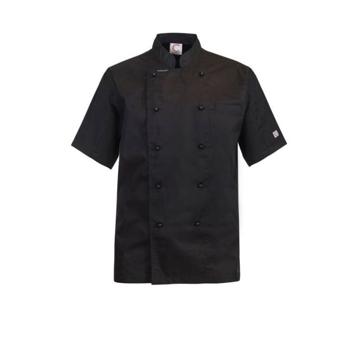 Lightweight Executive Black Chefs Jacket - Short Sleeve